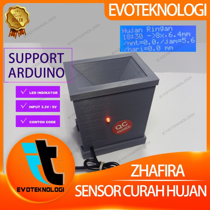 Jual Zhafira Sensor curah hujan ombrometer arduino tipping bucket rain ...
