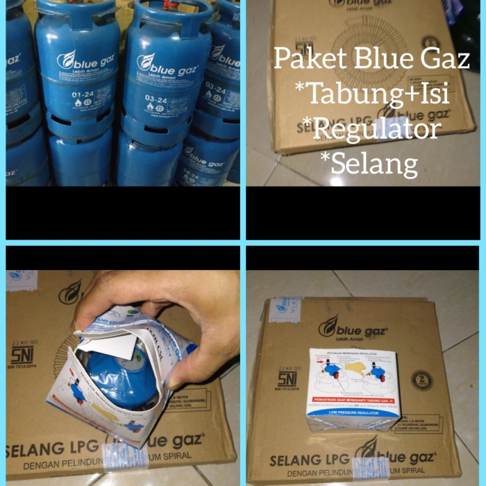 Jual Paket Blue Gaz tabung + isi, regulator,selang Original | Shopee ...