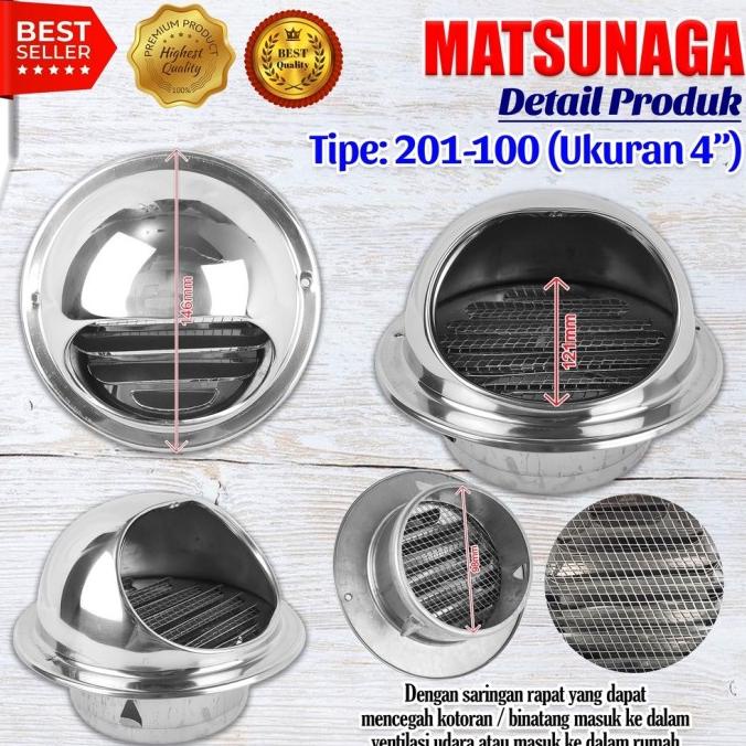 Jual wall air vent grill cover ducting 4 in stainless tutup inline duct ...