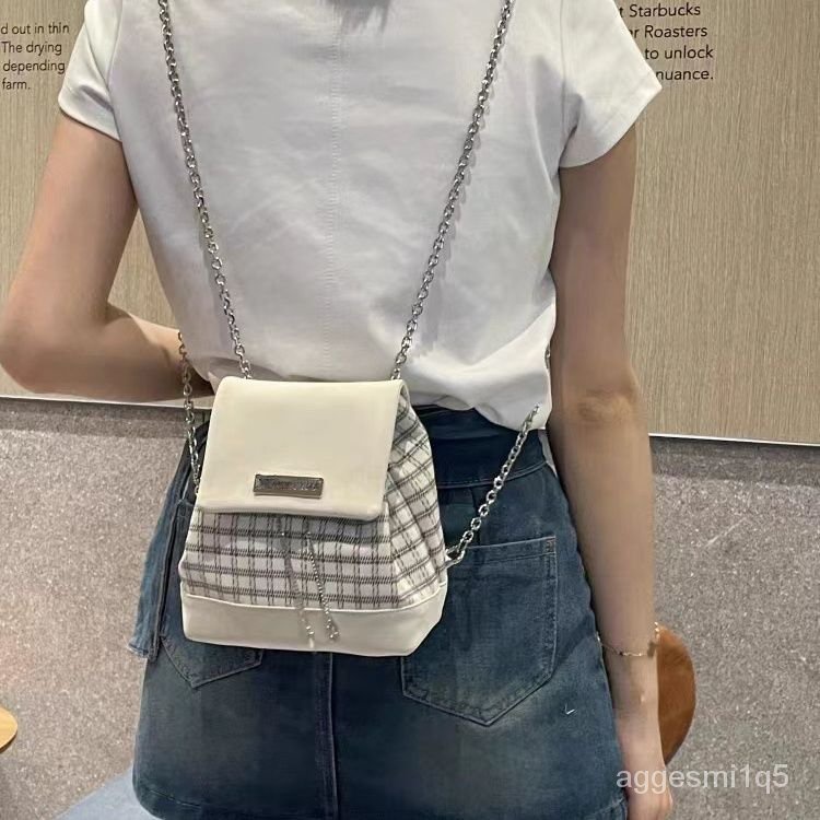 Jual Tas bahu kotak-kotak rantai Y2K / tas chain wanita / tas ransel ...