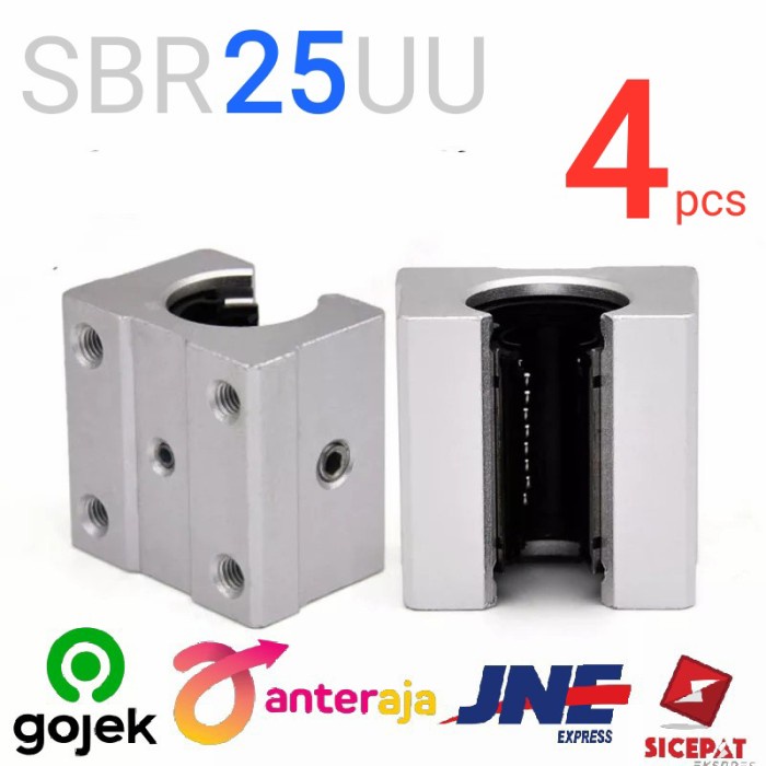 Jual SBR25UU SBR25 SBR 25 linear guide bearing block sliding cnc rail -4pcs | Shopee Indonesia