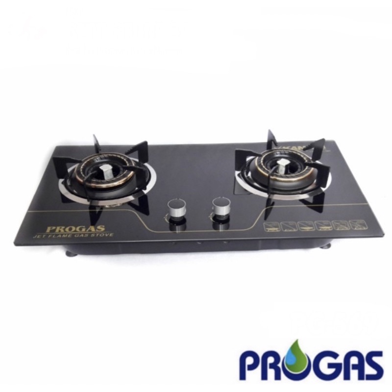 Jual [ Progas ] Kompor Gas Kaca 2 Tungku Pg 569 ( Full Gas ) | Shopee ...