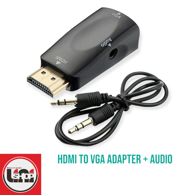 Jual Converter HDMI TO VGA plus Audio bentuk Dongle stik | Shopee Indonesia