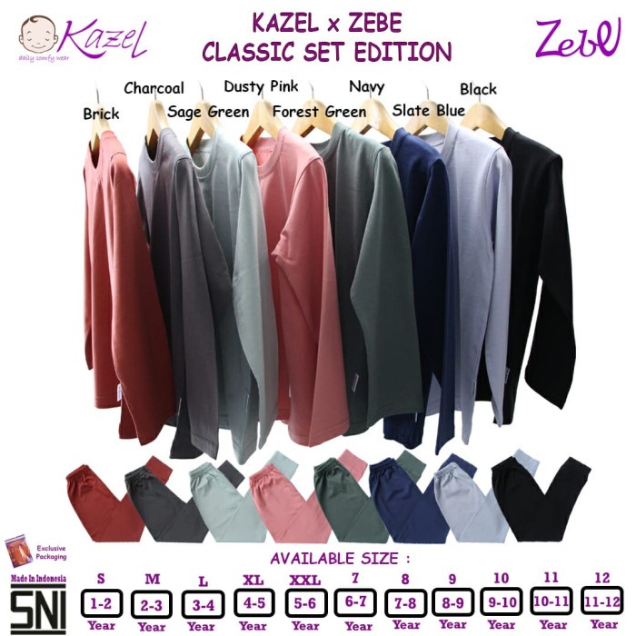 Jual KAZEL X ZEBE CLASSIC SET SIZE S-XXL | Shopee Indonesia