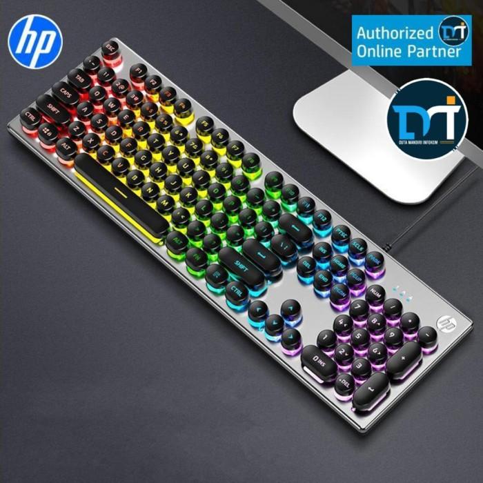 Jual Hp K500 - Rainbow Backlight Fullsize Membrane Gaming Keyboard I ...