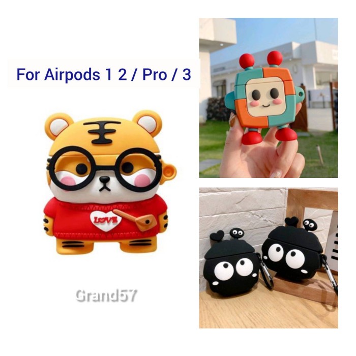Jual Case Airpods 1 2 3 Pro 3D Silicone Silicon Apple Airpods Pro 3 Kartun | Shopee Indonesia