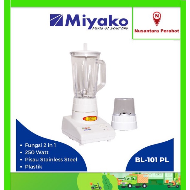 Jual MIYAKO BL-101 PL BLENDER PLASTIK 2IN1 1 LITER | Shopee Indonesia