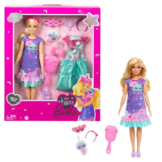 Jual Baru Barbie My First Deluxe Doll With Purple Dress Blonde ...