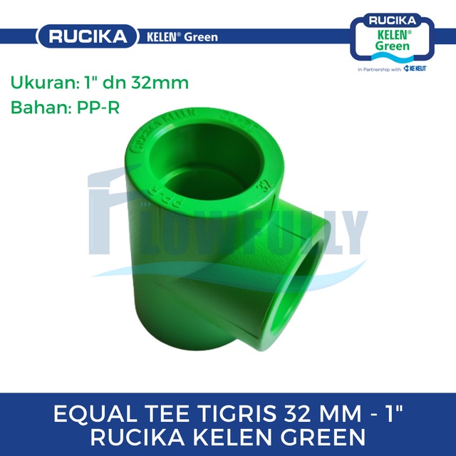 Jual EQUAL TEE 32 MM PPR RUCIKA KELEN GREEN 1 INCH WAVIN TIGRIS T TE CABANG TIGA | Shopee Indonesia