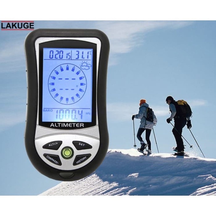 Jual Mini Digital Compass Lcd 8 In 1 Function Altimeter Barometer ...