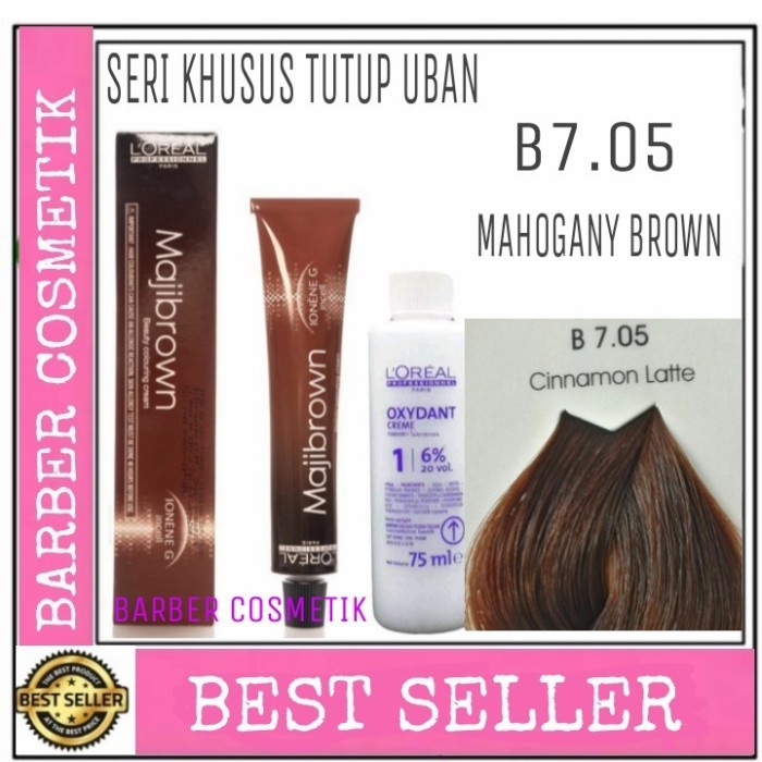 Jual cat rambut loreal maji maji brown majibrown B7.05 + oxidant ...