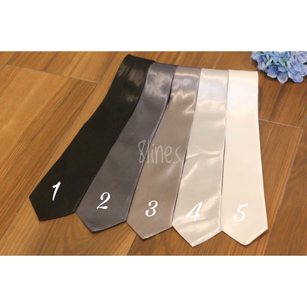 Jual Dasi panjang satin HITAM - ABU-ABU - COKLAT - BROKEN WHITE - PUTIH ...