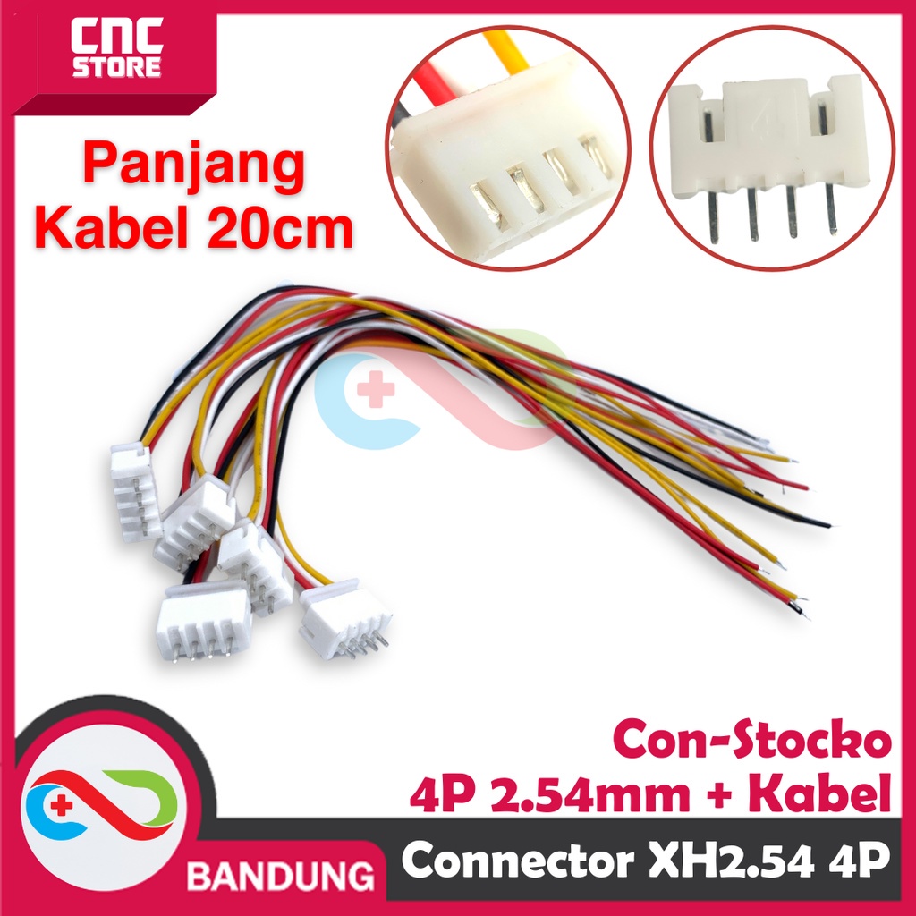 Jual CONNECTOR XH2.54 4P PIN FEMALE 20CM CABLE JST 2.54MM SOCKET CON STOCKO | Shopee Indonesia