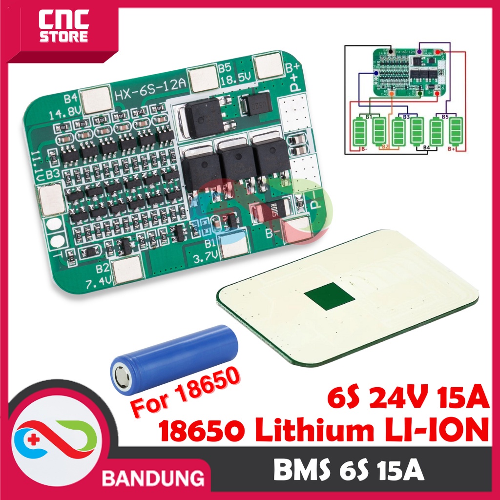 Jual BMS 6S 15A 24V CHARGER 18650 LITHIUM LI-ION BATTERY | Shopee Indonesia
