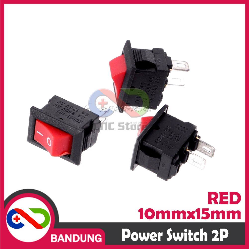 Jual ROCKER SWITCH SAKLAR POWER KCD11 10X15MM 250V 3A 125V 6A AC 2 PIN ...