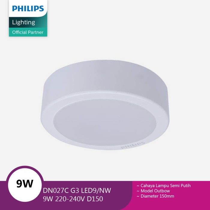 Jual Philips Outbow DN027C G3 D150 9W 4000K - Natural White | Shopee Indonesia