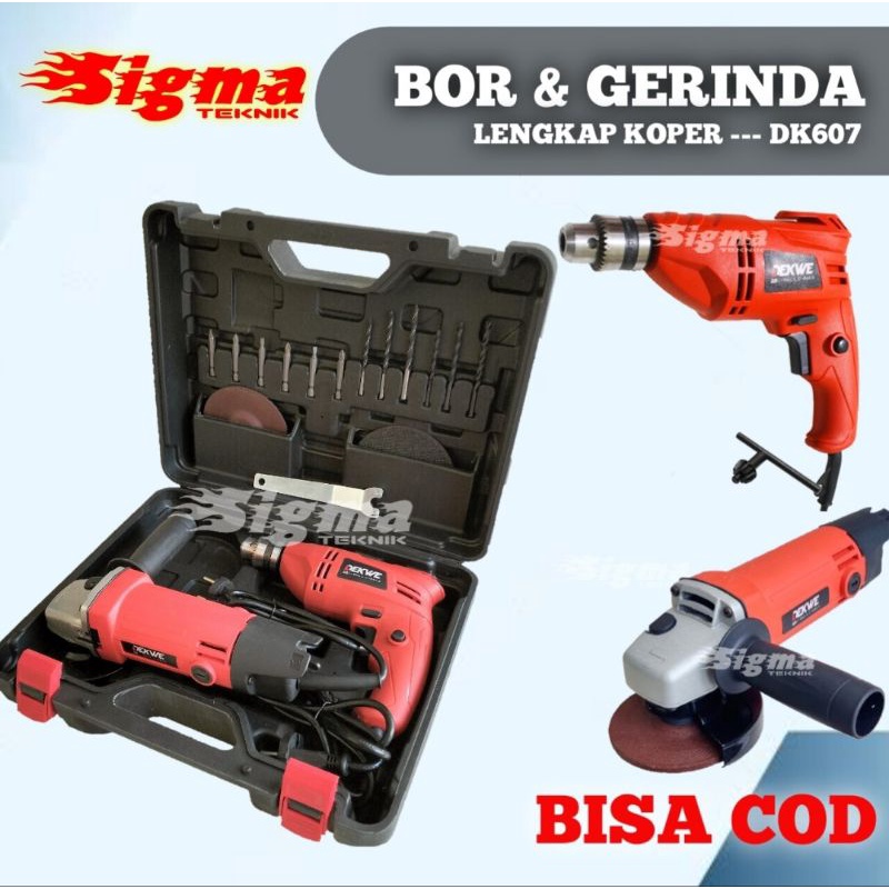 Jual PAKET GERINDA DAN BOR LENGKAP KOPER SET MESIN BOR DAN GERINDA ...