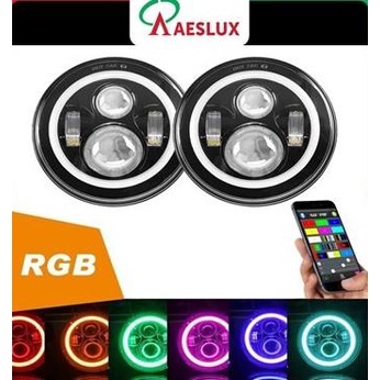 Jual LED HEADLAMP JEEP / RUBICON 7' FULL RING HALO DRL RGB!! | Shopee ...