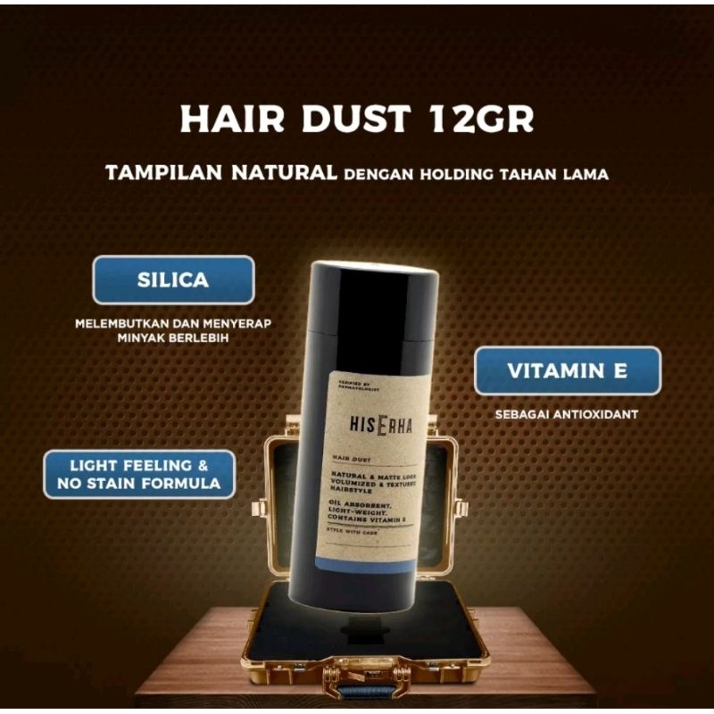 Jual His Erha Hair Dust 12G - Powder Hairstyling Rambut Pria | Shopee ...