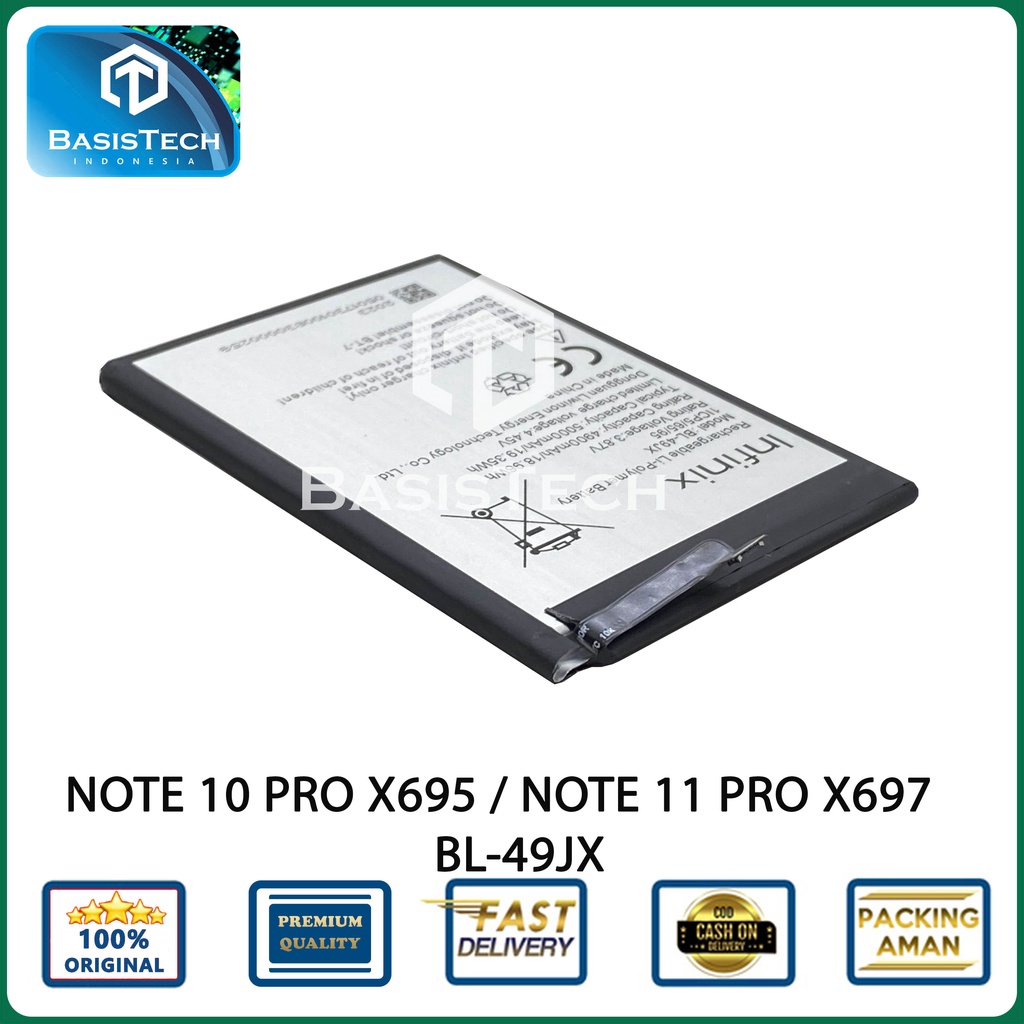 Jual BATERAI INFINIX NOTE 10 PRO X695 NOTE 11 PRO X697 BL-49JX ORIGINAL ...