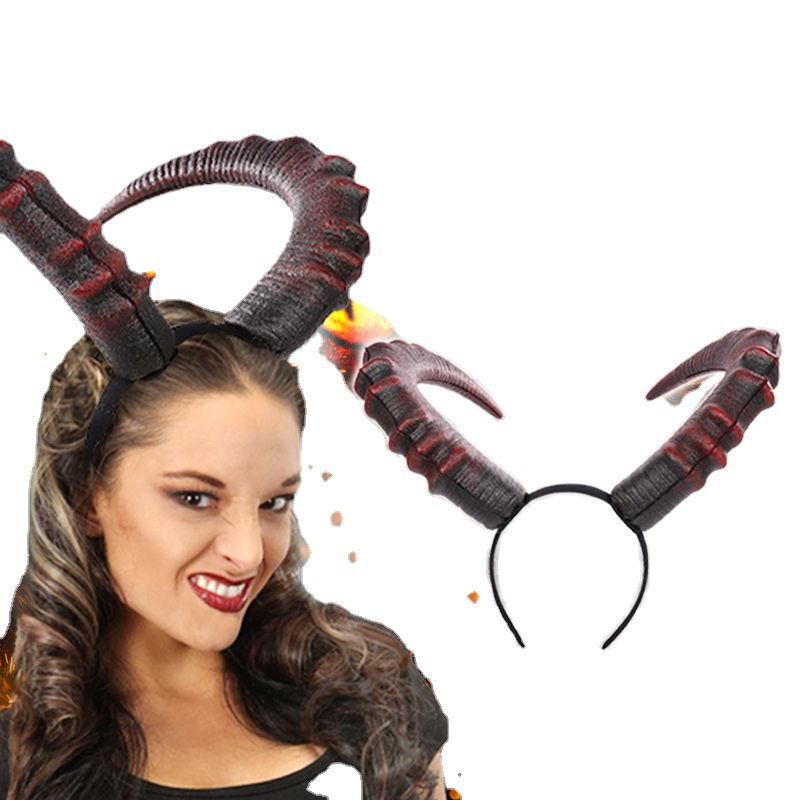 Jual Tanduk Merah Hitam Devil Kambing Goat Horn Properti | Shopee Indonesia