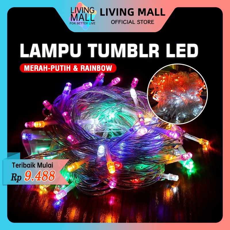 Jual Lampu Tumblr Warna Rainbow/Merah/Putih/RGB / LED Lampu Natal ...