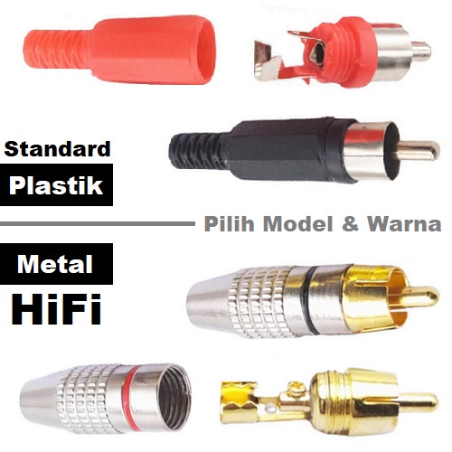 Jual Jack RCA Standard Metal Connector Stereo Audio Konektor HiFI ...