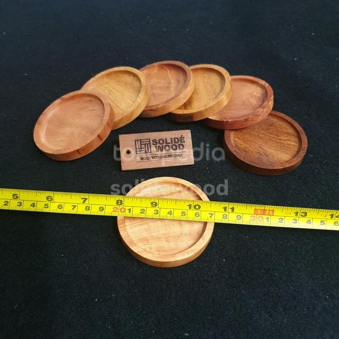 Jual Kualitas terbaik] ROUND COASTER 7cm Tatakan gelas kayu bulat 7 cm ...