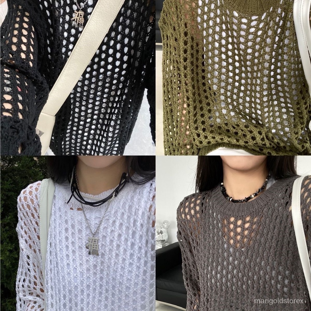 Jual kaos rajut lengan panjang wanita/knitwear wanita rajut korean ...