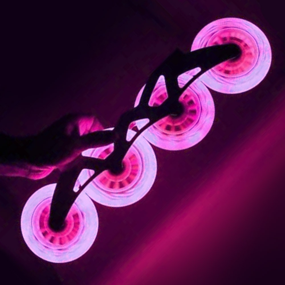 Jual Ban Sepatu Roda 64mm nyala warna PINK inline skate 64 mm LED karet ...