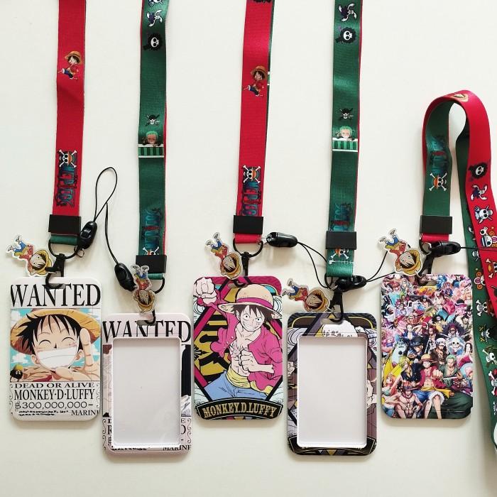 Jual One Piece Anime Id Card Holder Lanyard 1 Luffy Zoro Law Name Tag ...