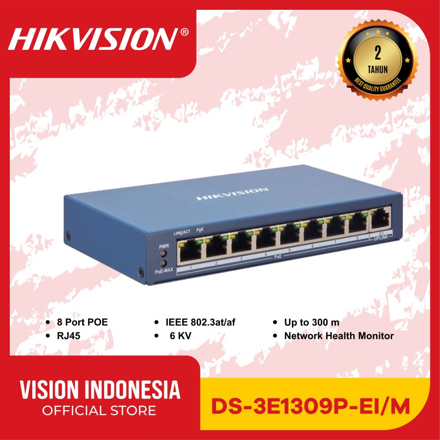 Jual HIKVISION DS-3E1309P-EI/M - Smart POE Switch Internet 8 Port POE 1 Uplink | Shopee Indonesia