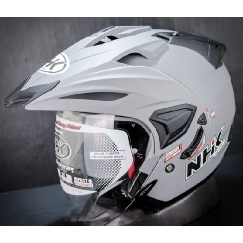 Jual HELM NHK PREDATOR CRYPTON GREY DOFF DOBEL VISOR | Shopee Indonesia
