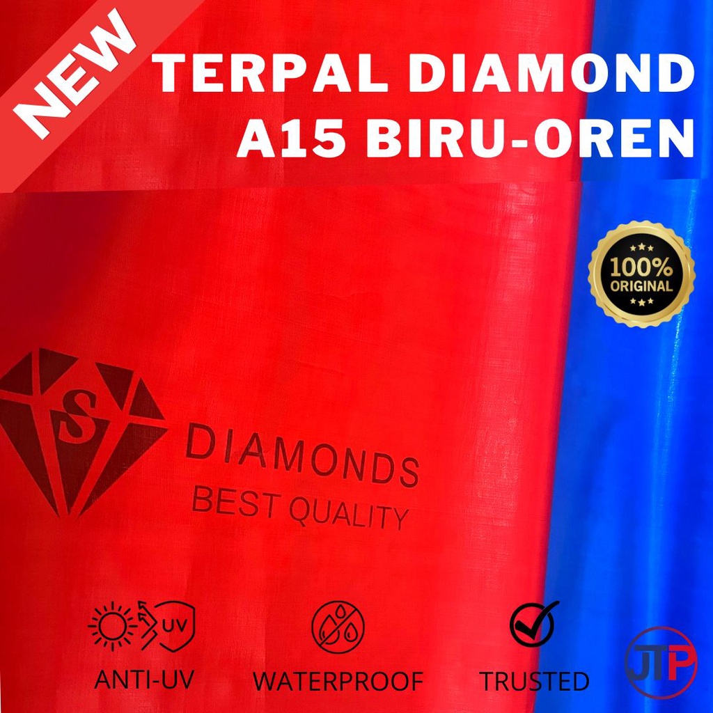 Jual TERPAL DIAMONDS A15 BIRU-OREN UKURAN CUSTOM BEBAS per M2 (STOK ...
