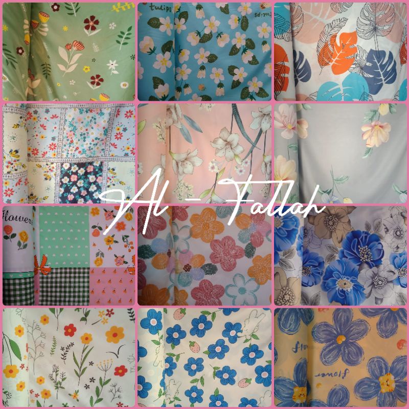 Jual Kain Katun Polymicro Lebar 240cm Motif Bunga Lucu dan Cantik ...