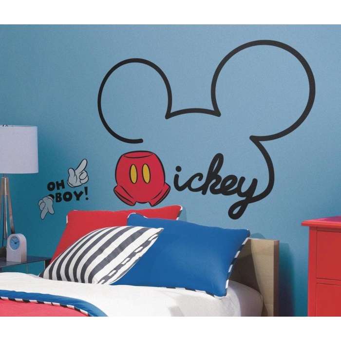 Jual Wall Sticker Decal Disney Logo Mickey Mouse Rmk2560Gm | Shopee ...
