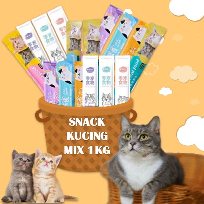 Jual Mix Paket Snack Kucing Murah 1kg Mix Murah Berkualitas Tinggi dan ...