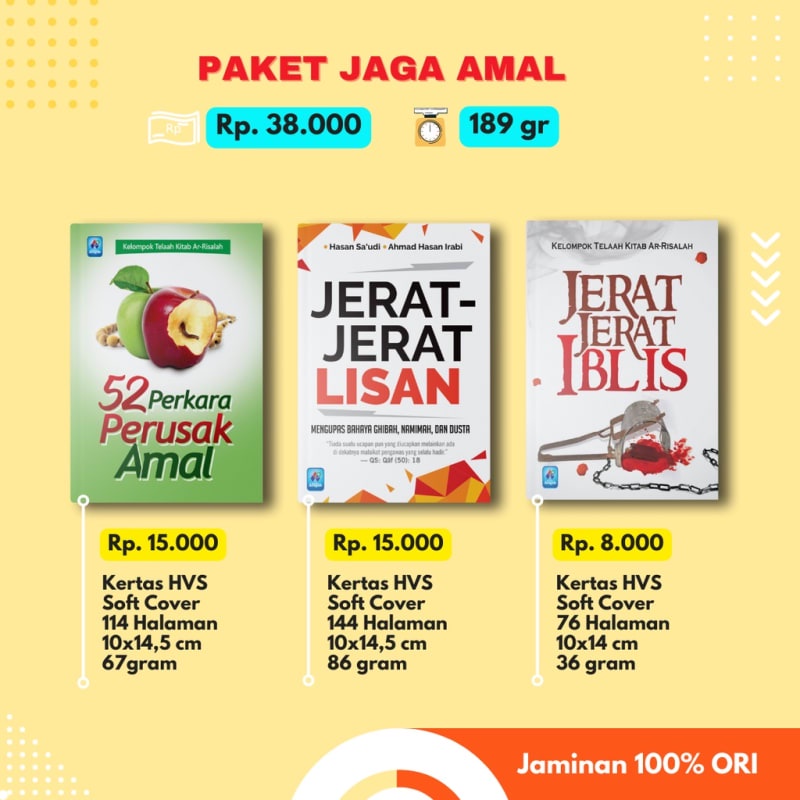 Jual (AYLA) Paket Jaga Amal (52 Perkara, Jerat Jerat Lisan, Jerat Jerat ...