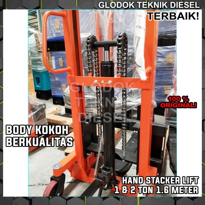 Jual Hand Stacker Lift Manual 2 Ton x 1.6 Meter Alat Angkat Barang ...