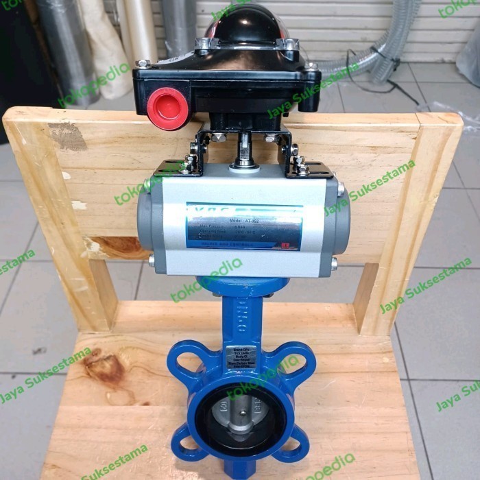 Jual Butterfly Valve Cast Iron 6" Inch Actuator Pneumatic + Limit ...