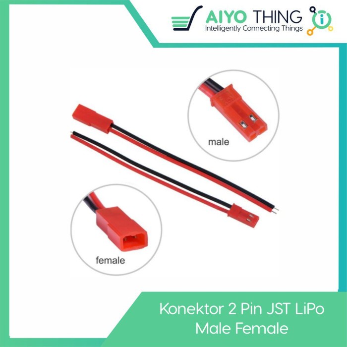Jual Konektor 2 Pin JST Li-Po Battery LiPo SYP 2 Female Male Kabel Baterai | Shopee Indonesia