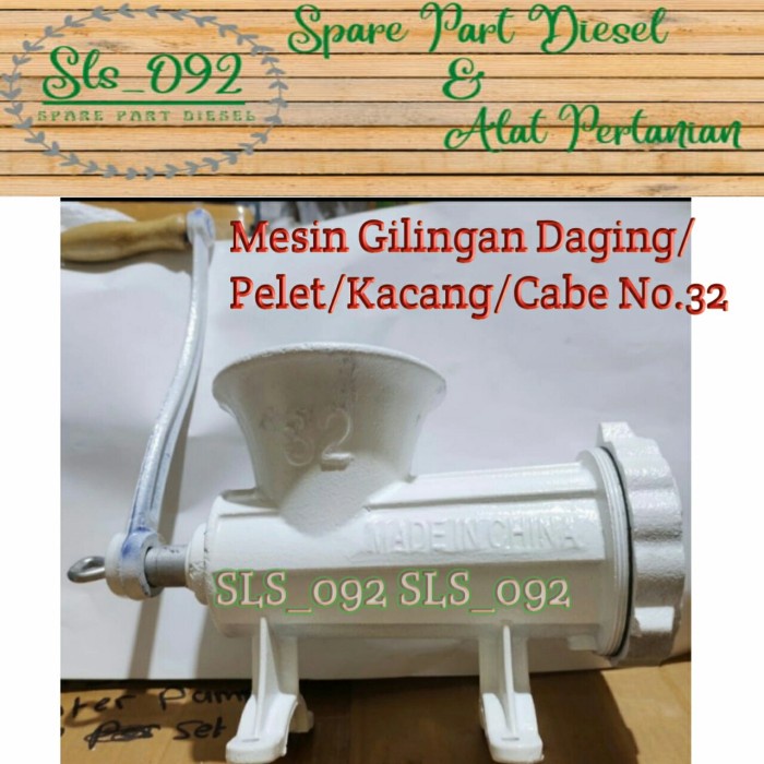 Jual MESIN GILINGAN DAGING/PELET/KACANG/CABE NO 32 (MANUAL) | Shopee ...