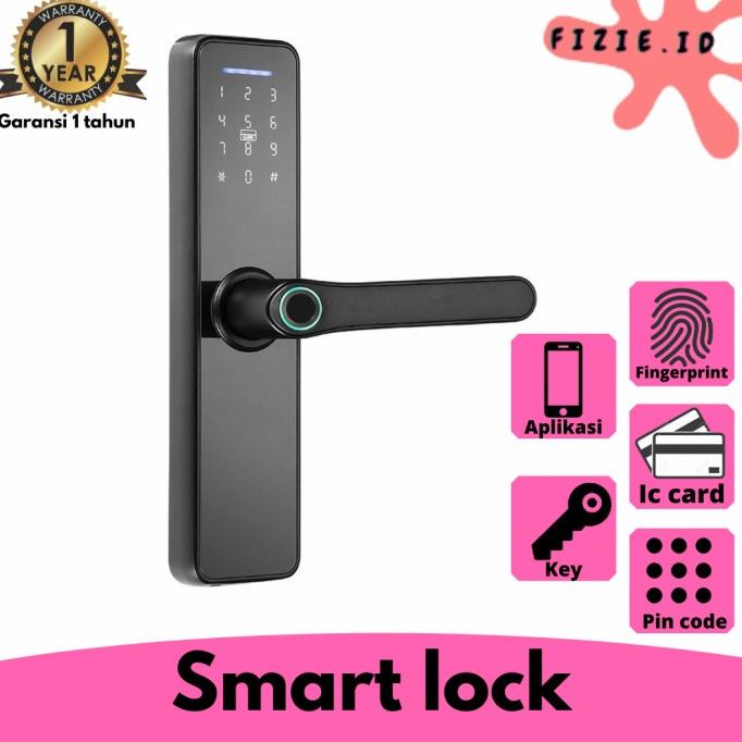 Jual Smart Home Fingerprint Smart Door Lock Handle Pintu Kunci Digital ...