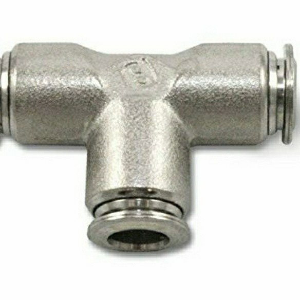 Jual Baru Pneumatic Union Tee 12Mm Push In Fitting Angin Stainless ...