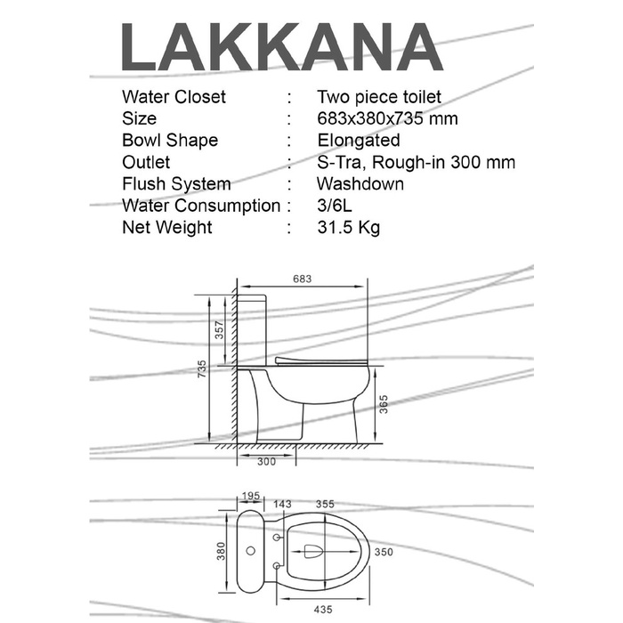 Jual Closet / Kloset / Toilet Duduk Kia Kw1 Lakkana Two Piece White | Shopee Indonesia