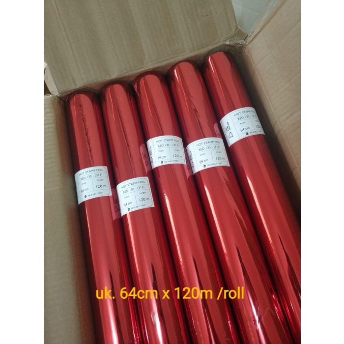 Jual HOT STAMPING FOIL MERAH / RED POLY EMBOSS HOT PRINT 64CM X 120M ...