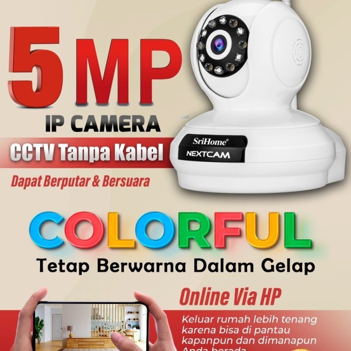 Jual ShumaCCTV KAMERA IPCAM 5MP NEXTCAM TYPE : SP019 DUAL BAND SRIHOME | Shopee Indonesia