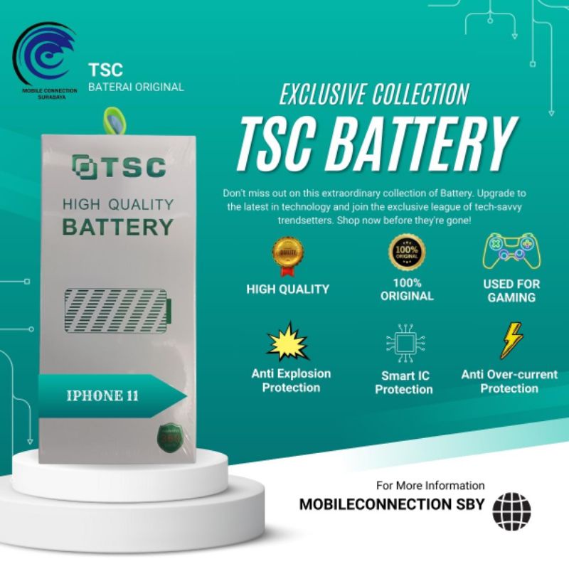 Jual BATERAI BATTERY IPHONE 11 ORI TSC MAMORU KUALITAS SETARA ORIGINAL ...