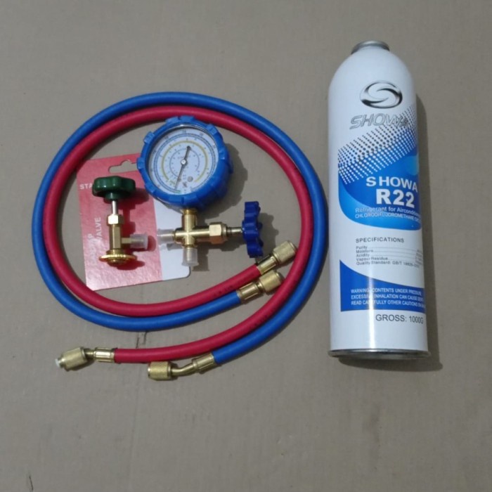 Jual paket isi freon AC R22 Kaleng manifold selang kran | Shopee Indonesia