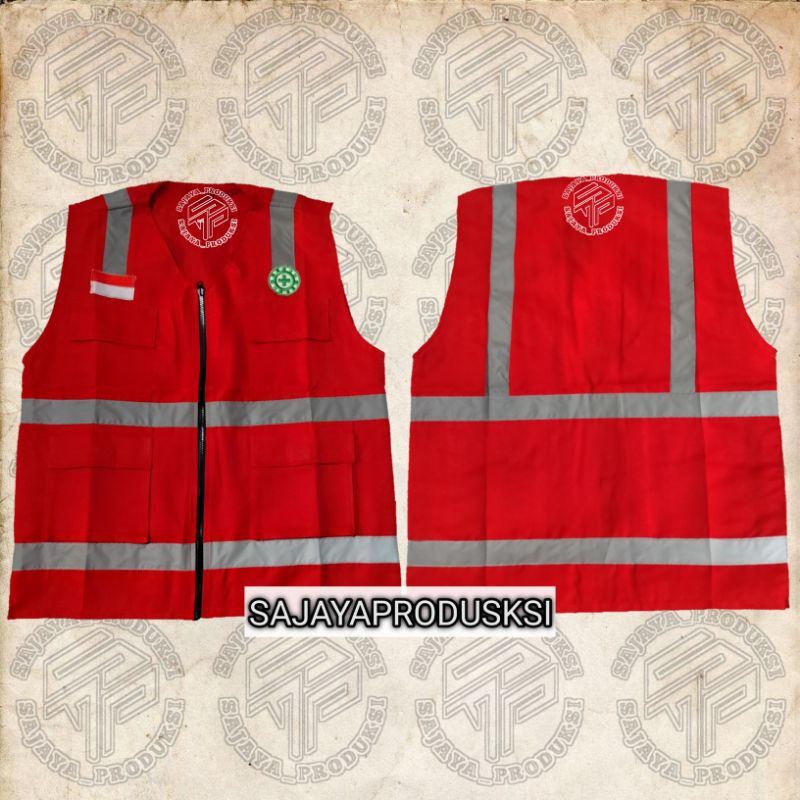 Jual rompi safety Merah | rompi lapangan Merah | rompi proyek Merah ...